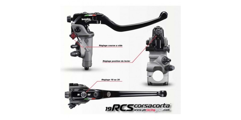 Maître-Cylindre de frein Brembo Radial PR19 RCS Corsa Corta Levier Long ...